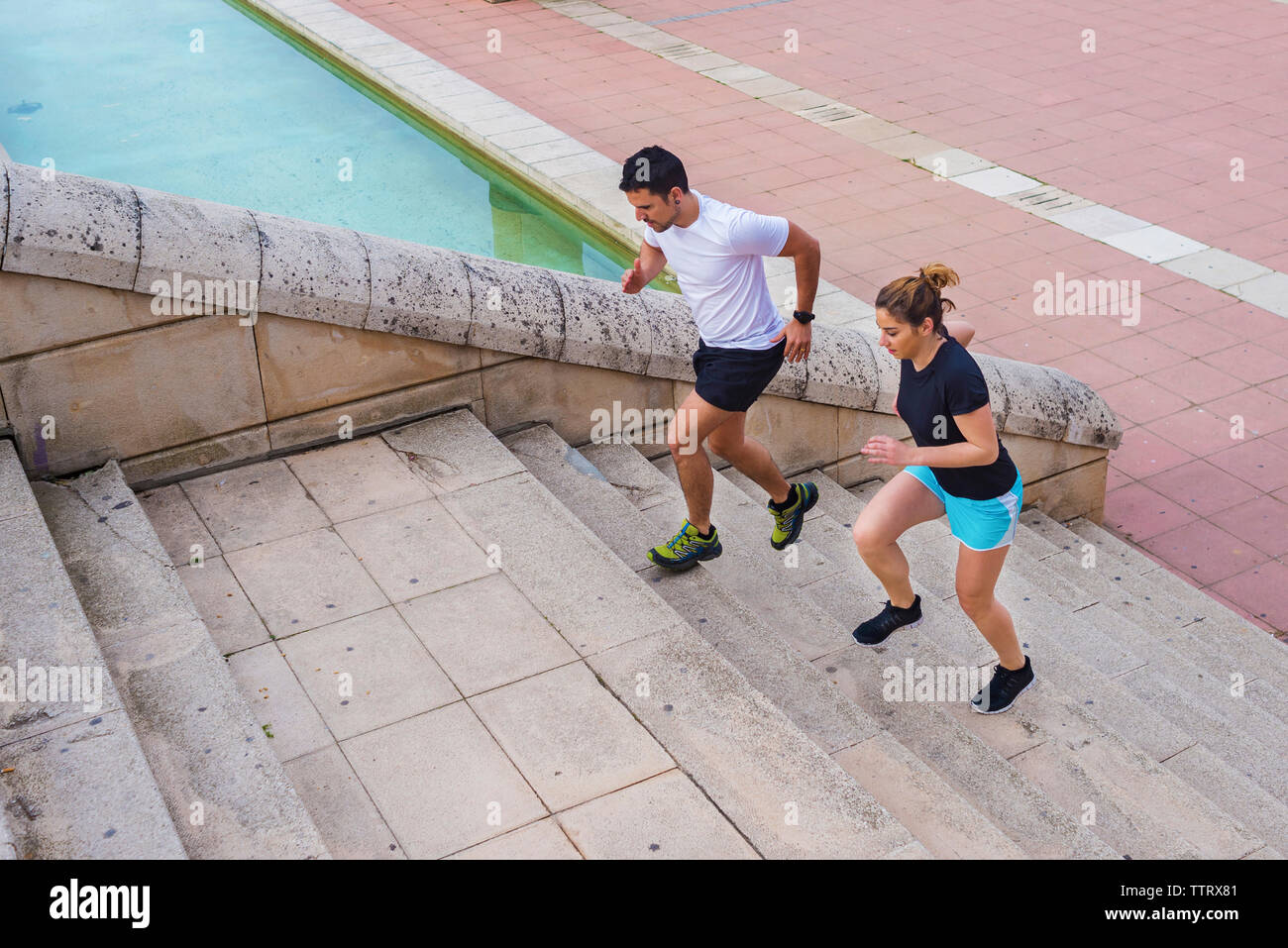 Healthy man running steps hi-res stock photography and images - Alamy