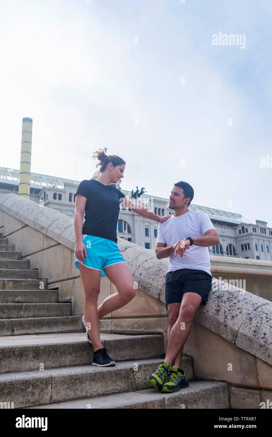 Man woman standing on steps hi-res stock photography and images - Alamy