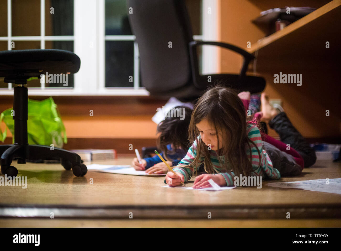 Brother sister doing homework hi-res stock photography and images - Alamy