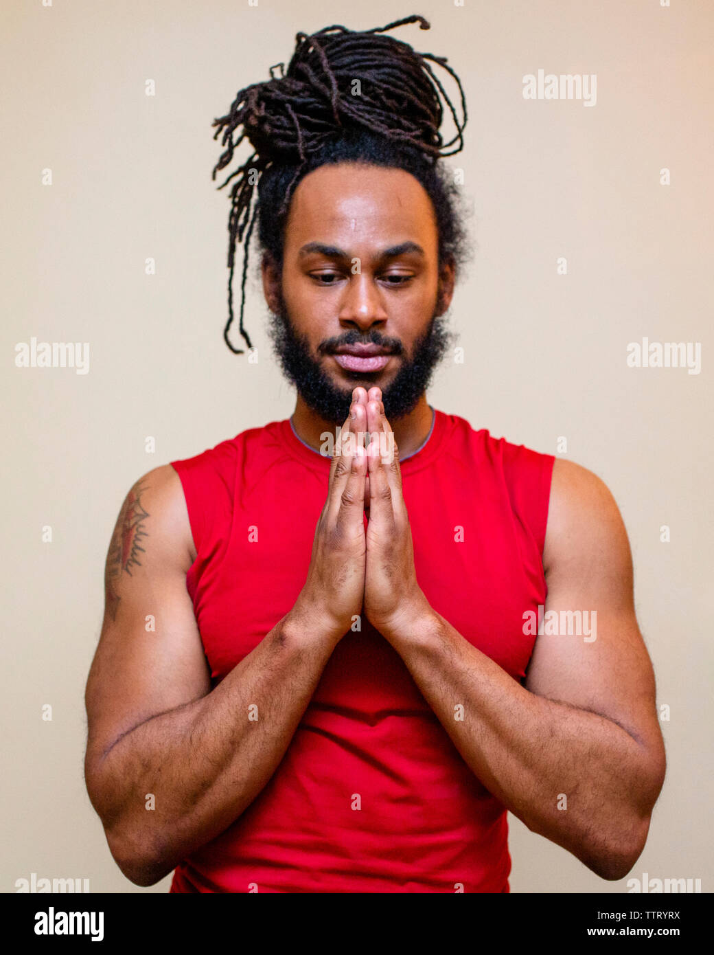 Yoga prayer hi-res stock photography and images - Alamy