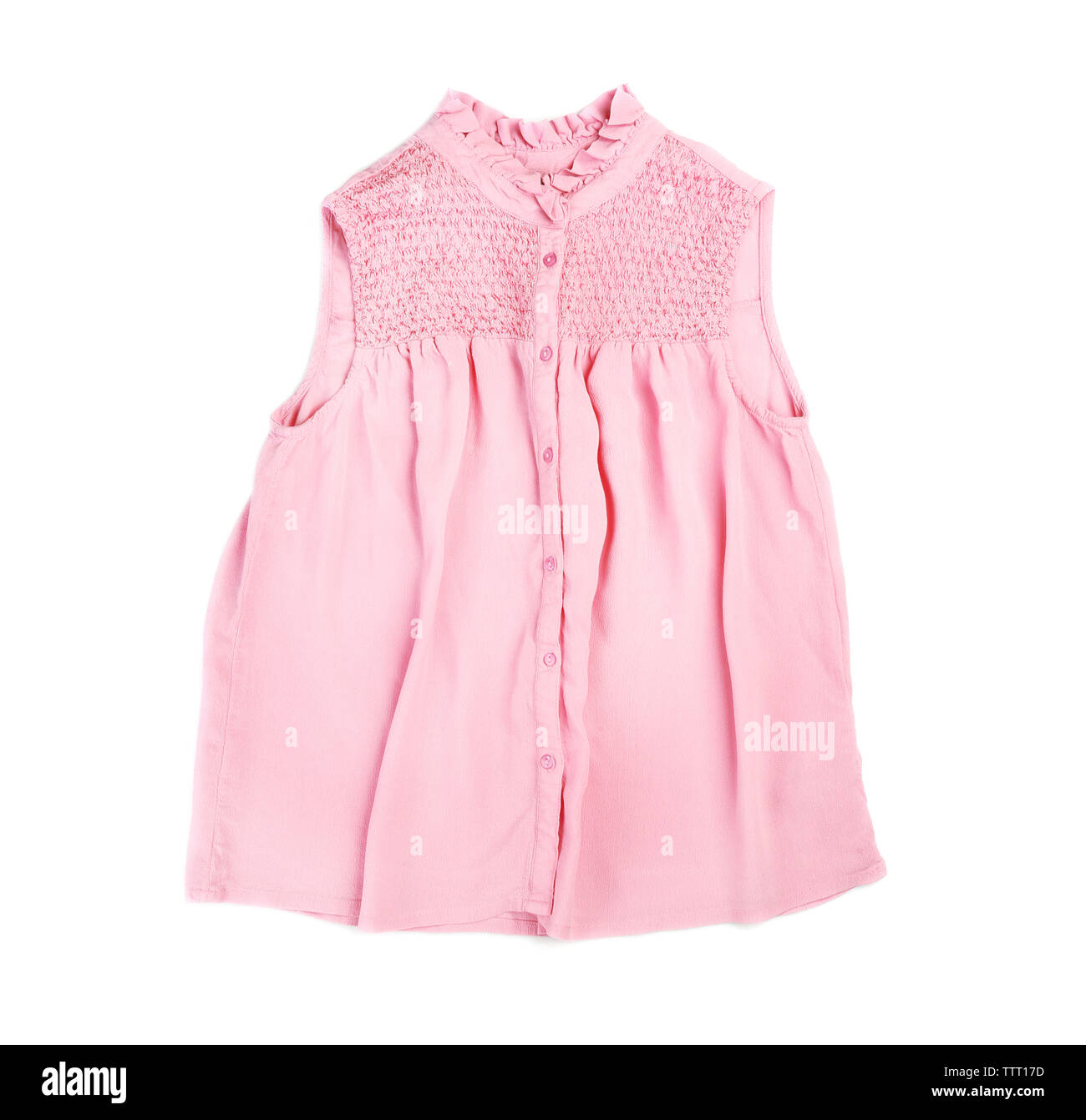 Pink blouse isolated on white Stock Photo - Alamy