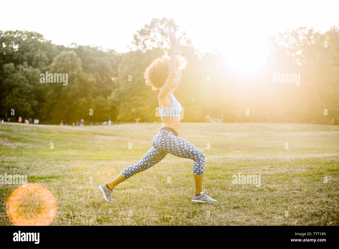 Exercising routine healthy lifestyle looking away hi-res stock ...