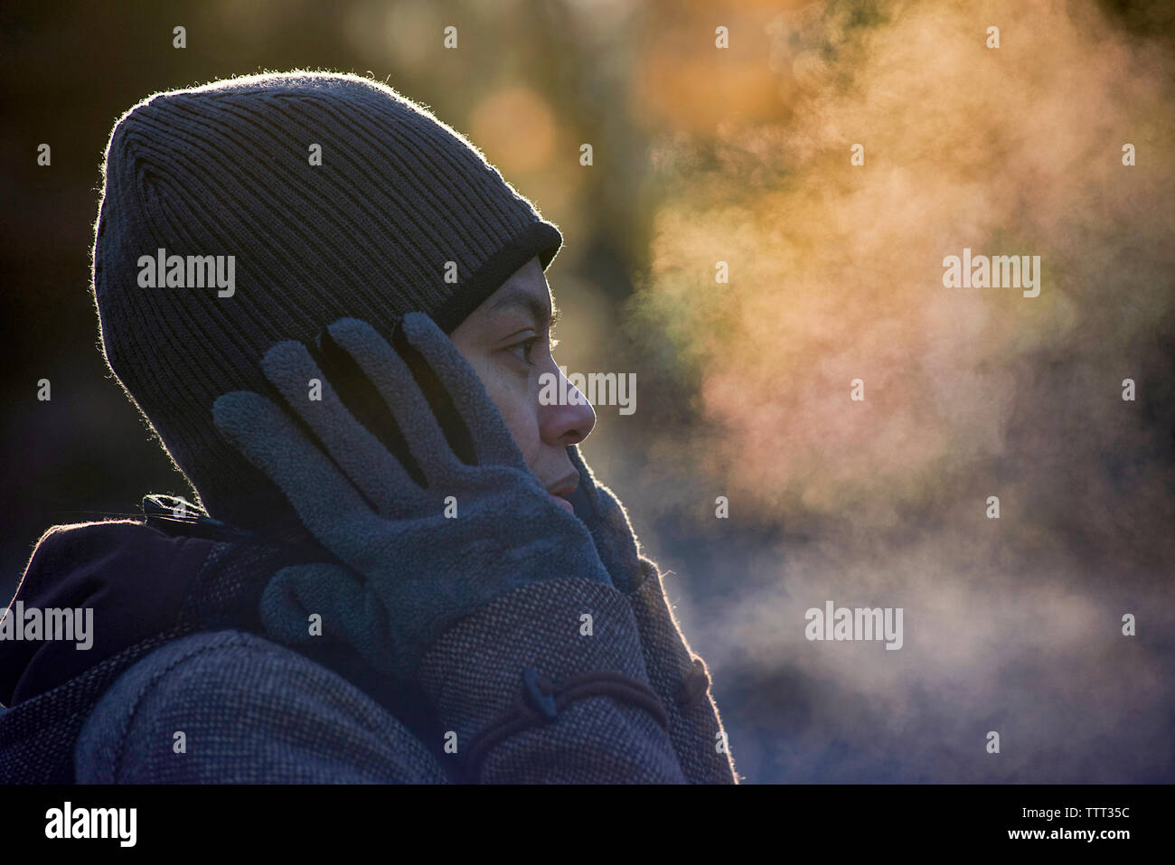Winter cold exhaling hi-res stock photography and images - Alamy