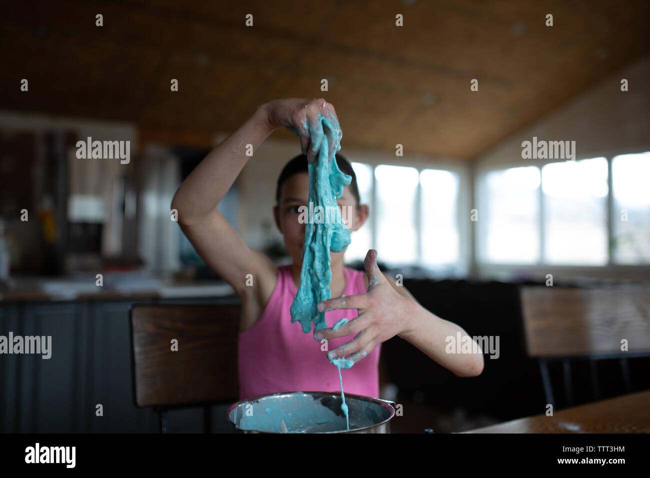 Making funny face with slime hi-res stock photography and images - Alamy
