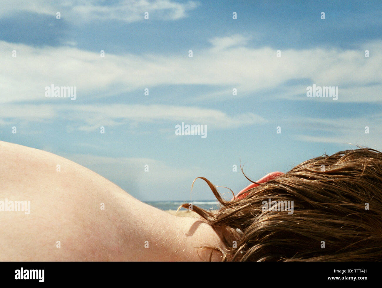 Old Man Sunbathing Beach High Resolution Stock Photography and Images ...