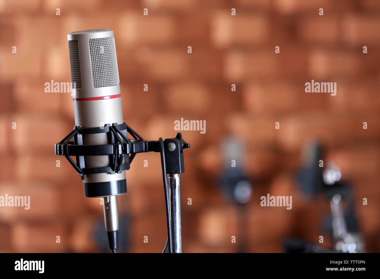 Microphone in recording studio Stock Photo - Alamy