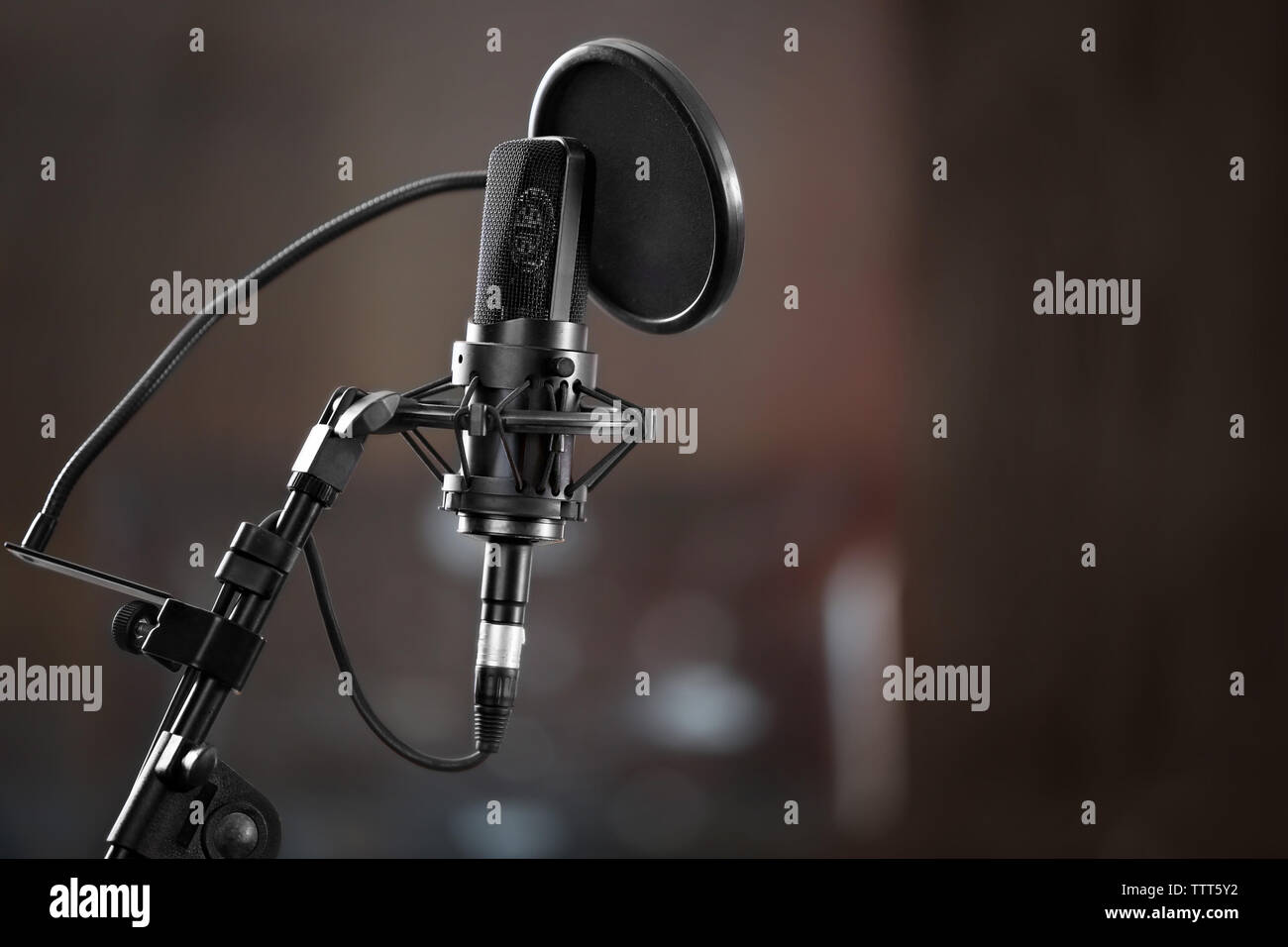 Microphone in recording studio Stock Photo - Alamy