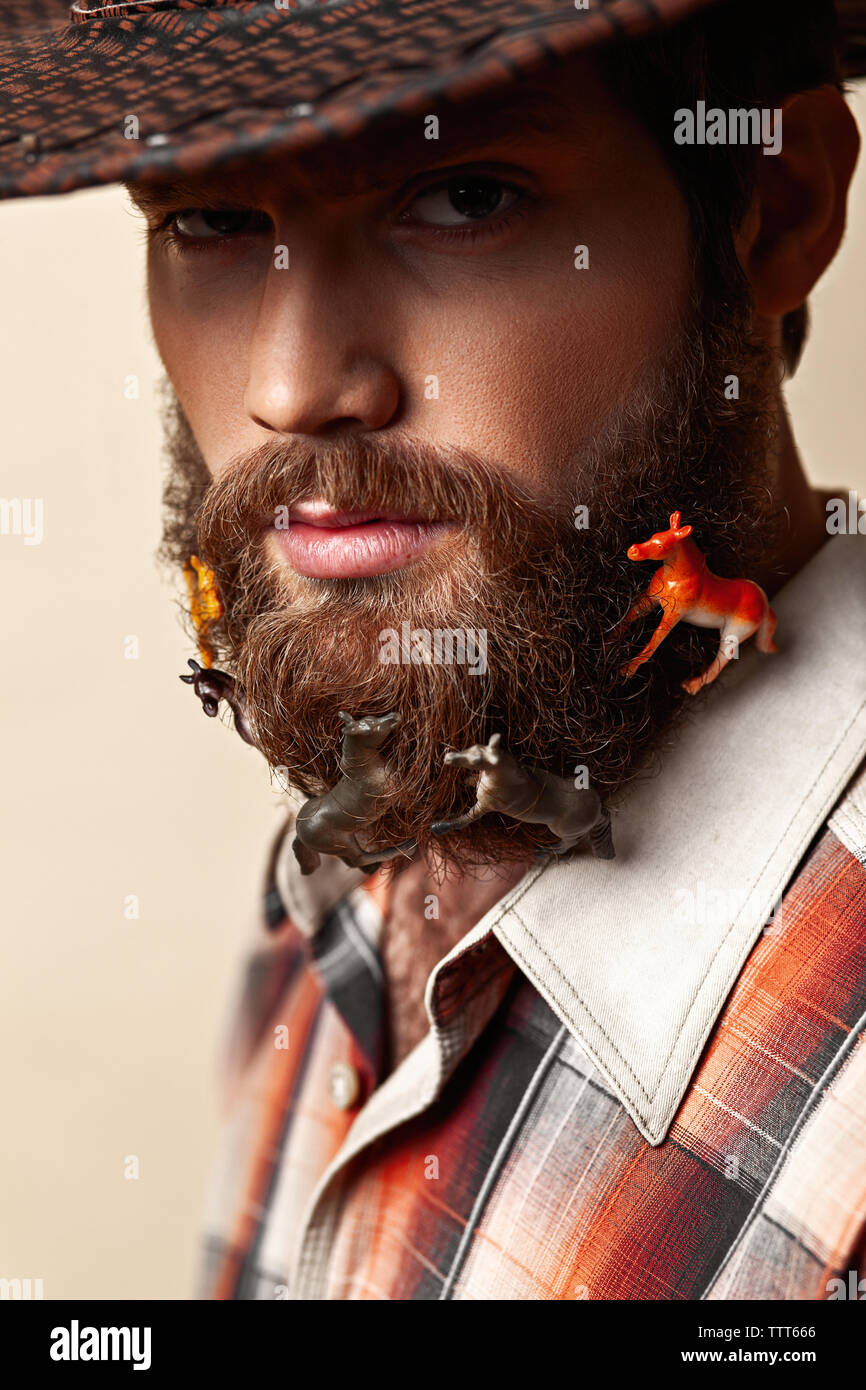 Man beard in cowboy hat hi-res stock photography and images - Alamy