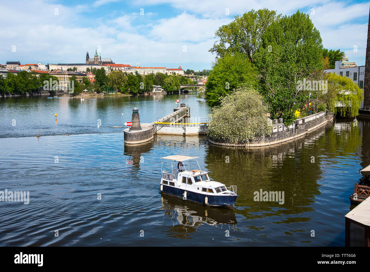 The River Vltava running through Prague the Capital of the Czech ...