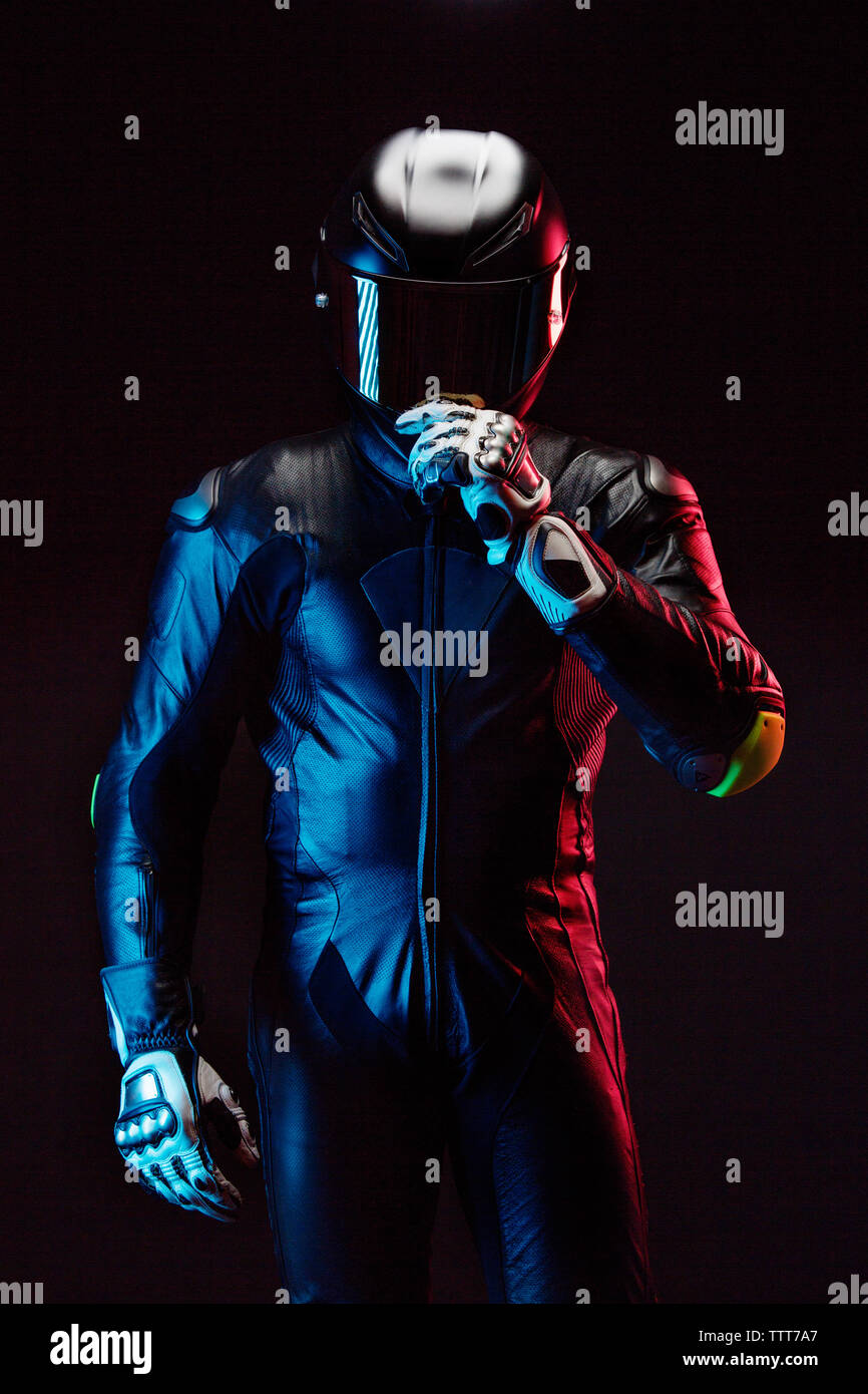 Biker wearing helmet hi-res stock photography and images - Alamy