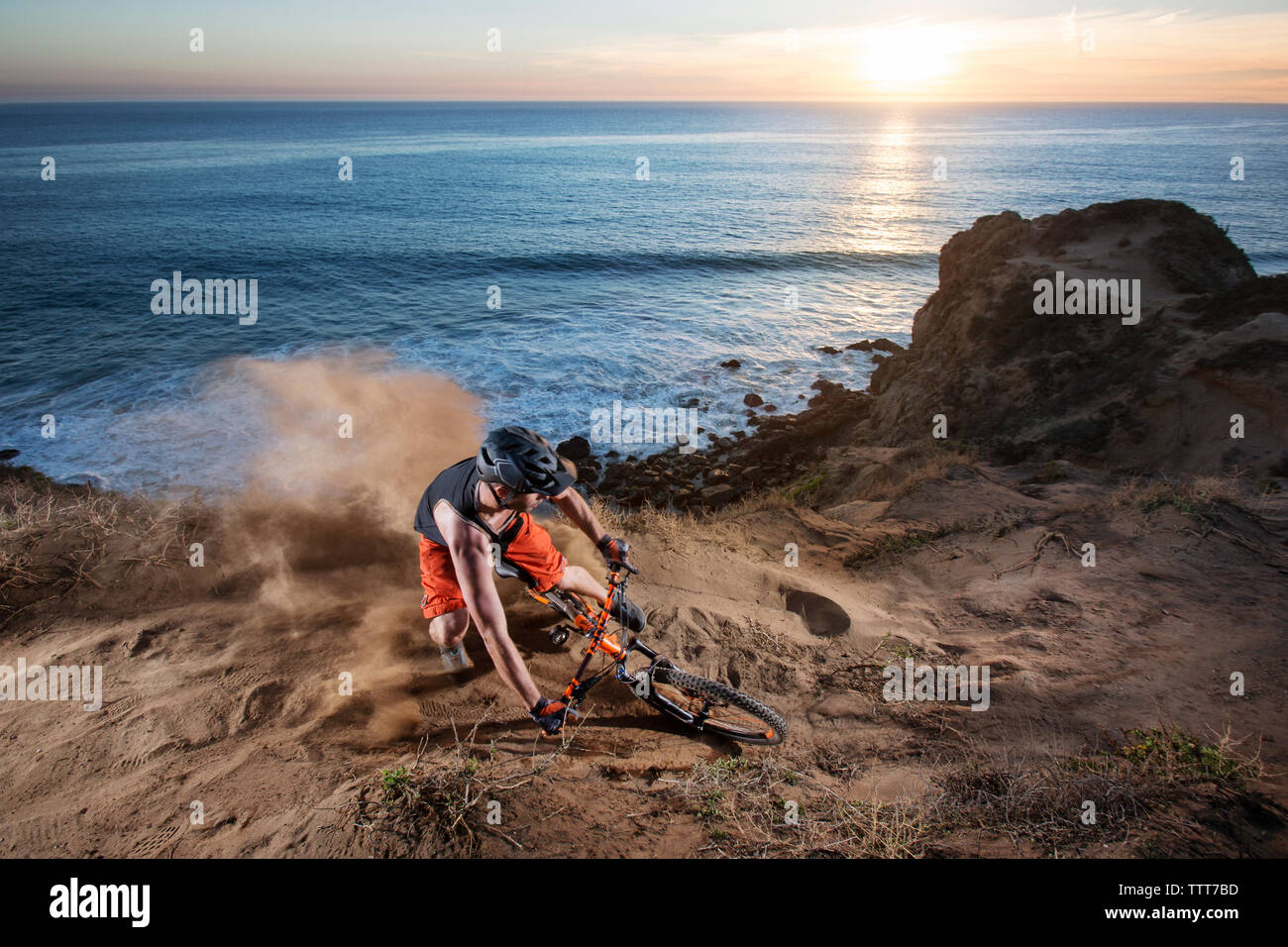 Bicycle beach sunset hi-res stock photography and images - Alamy