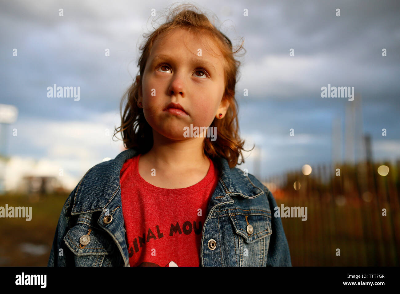 Sad Girl Looking Up At The Sky