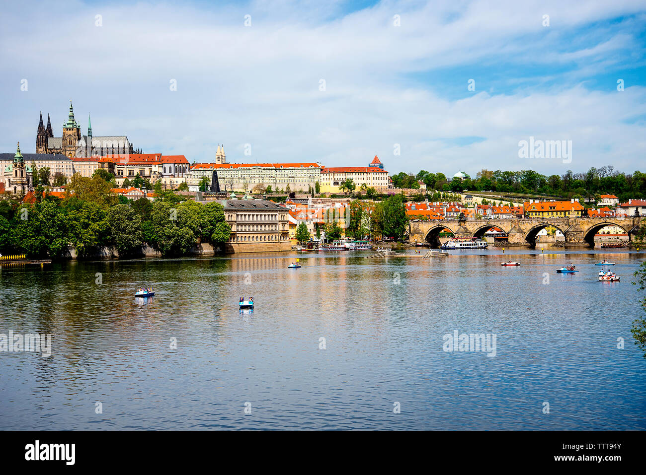 The River Vltava running through Prague the Capital of the Czech ...