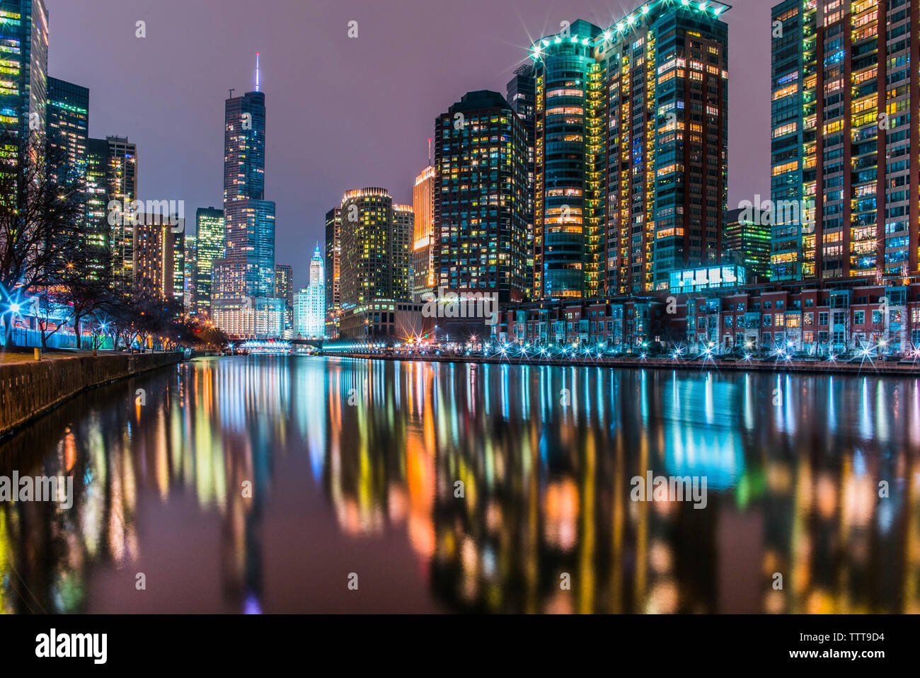 Illuminated buildings tower High Resolution Stock Photography and ...