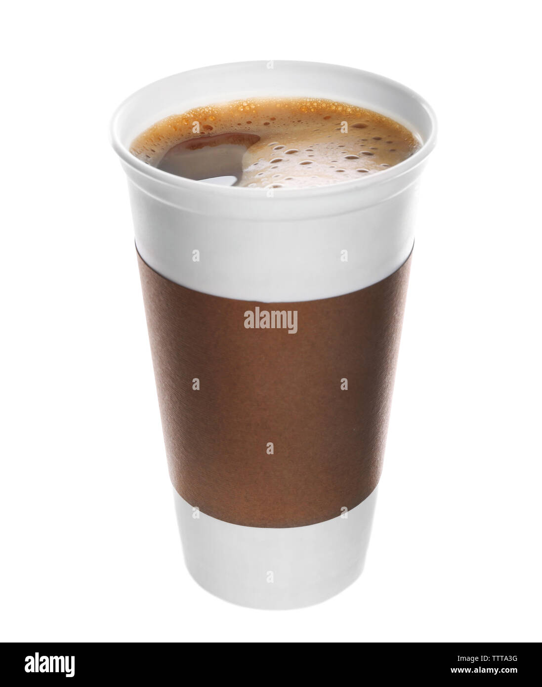 Coffee-to-go. Opened paper cup of coffee isolated on white Stock Photo ...