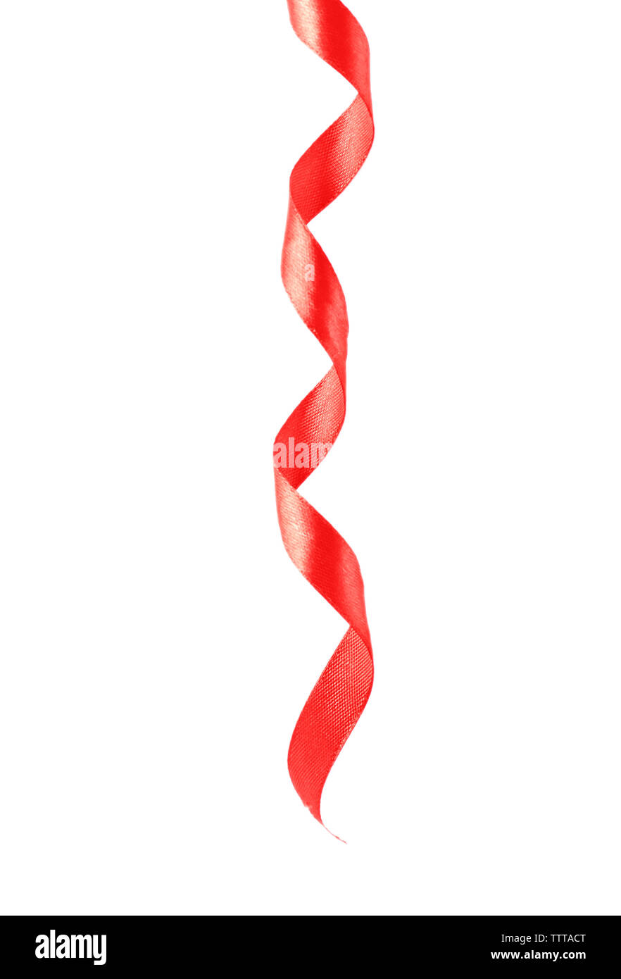 Red ribbon on white background Stock Photo - Alamy