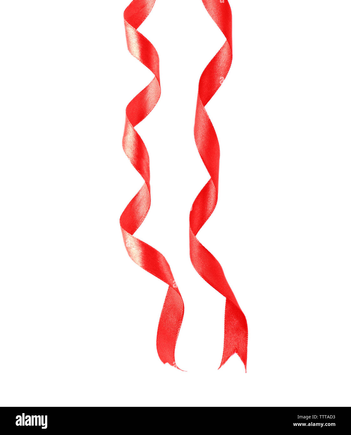 Red ribbon on white background Stock Photo - Alamy