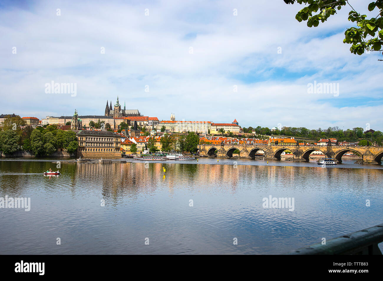 The River Vltava running through Prague the Capital of the Czech ...