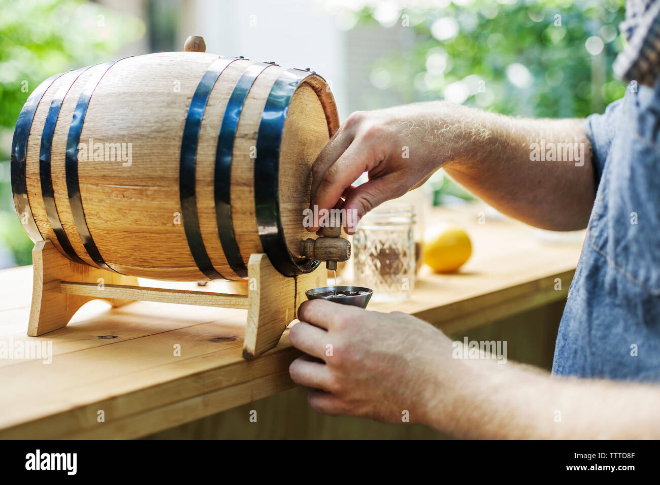 Man standing on barrel hi-res stock photography and images - Alamy