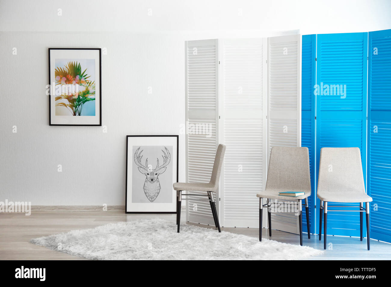 Interior design of living room in light colours Stock Photo - Alamy