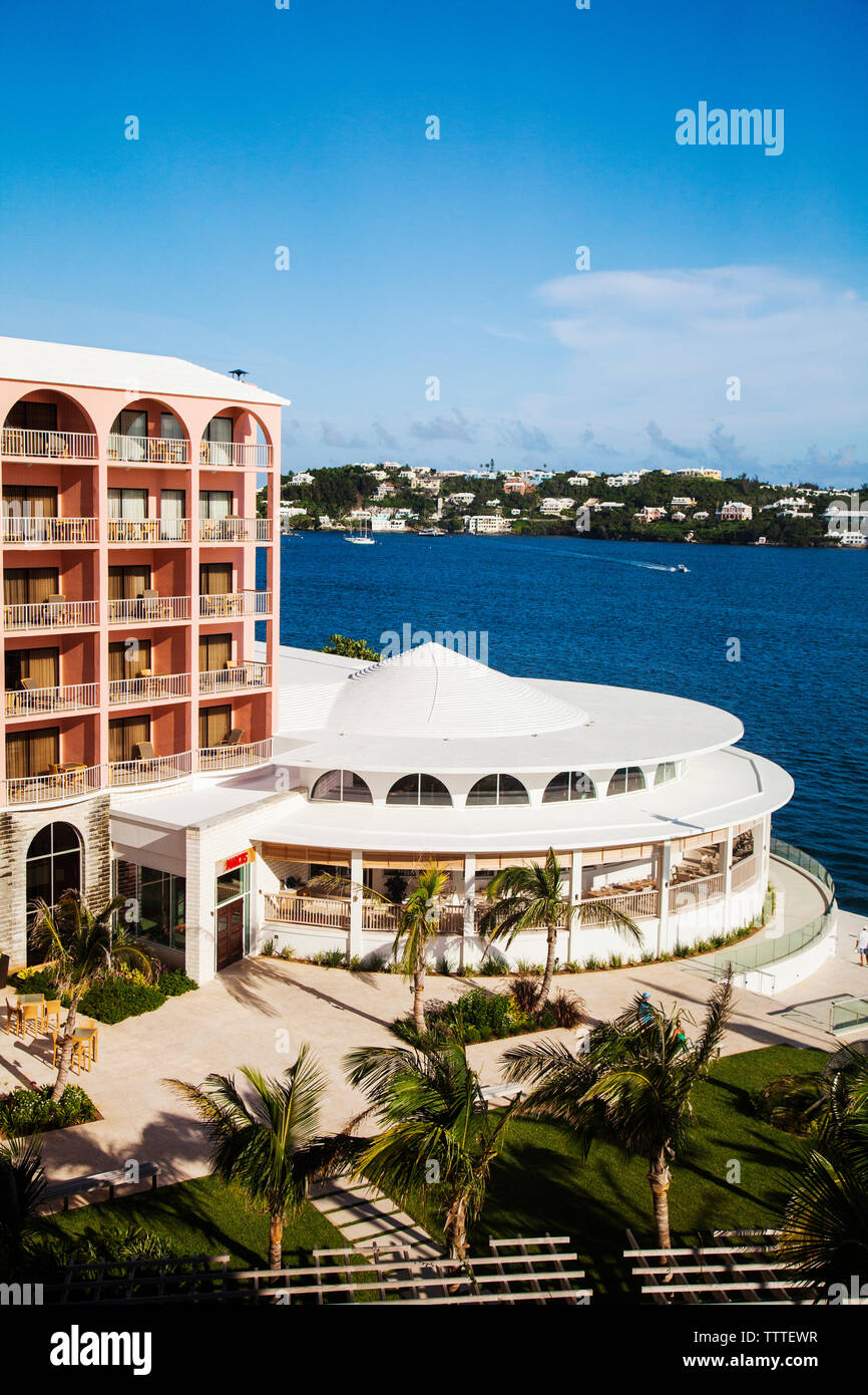 BERMUDA. Hamilton. View of Marcus' Restaurant at the Hamilton Princess ...