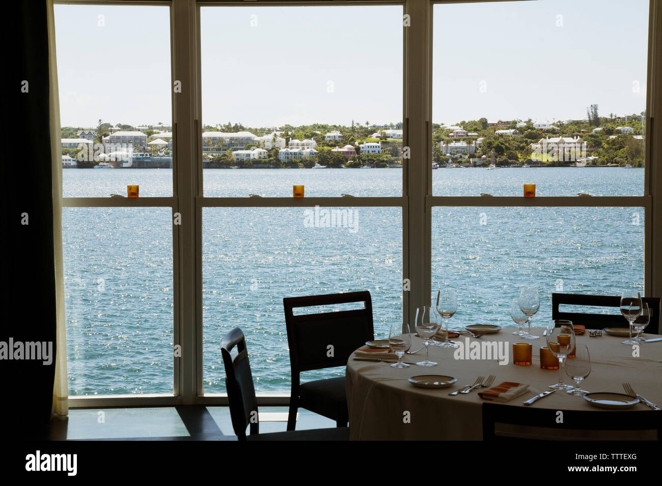 ERMUDA. Hamilton. View of the harbor from the Marcus' Restaurant. The ...