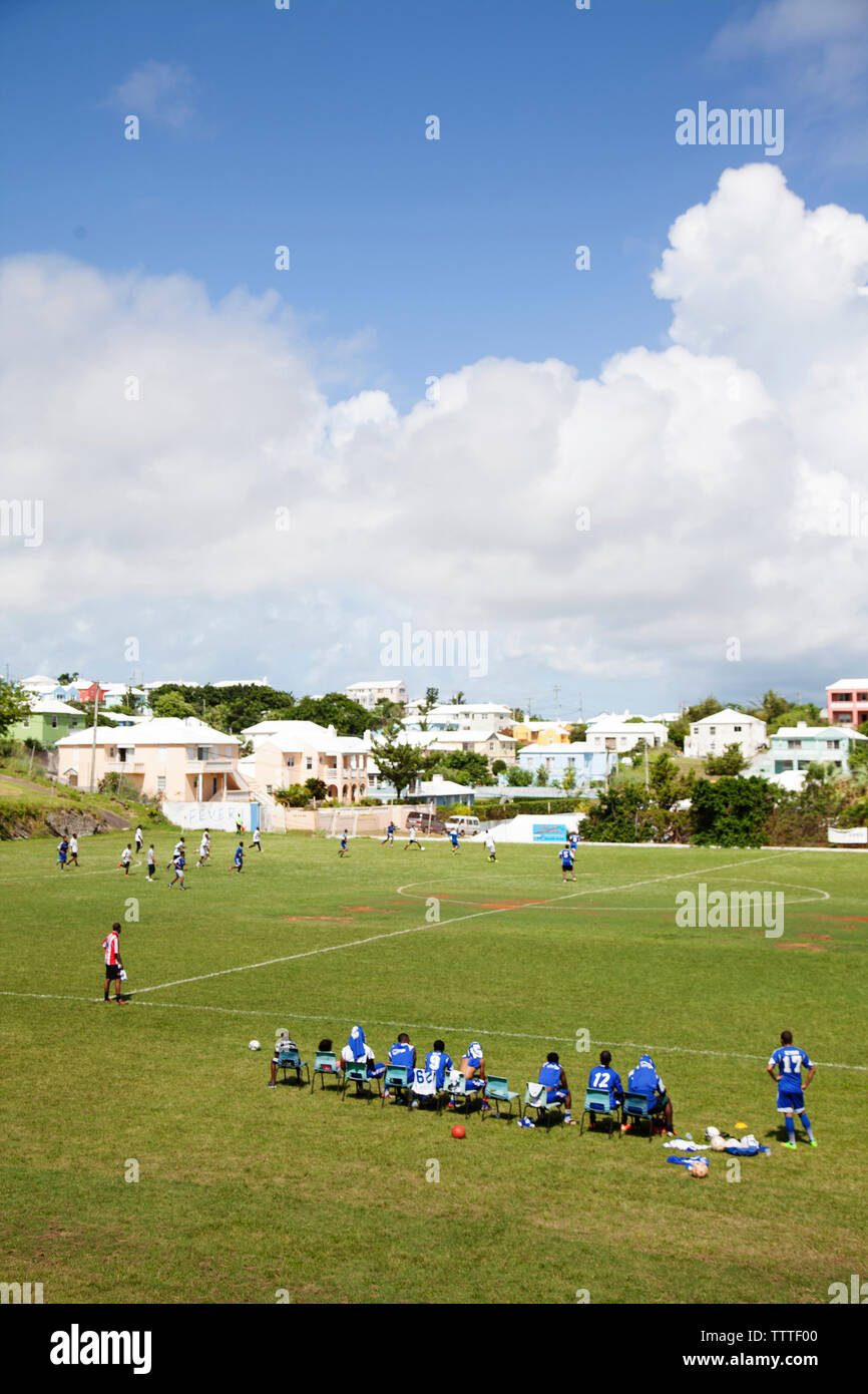 BERMUDA, South Hampton. South Hampton Rangers playing a game at the ...