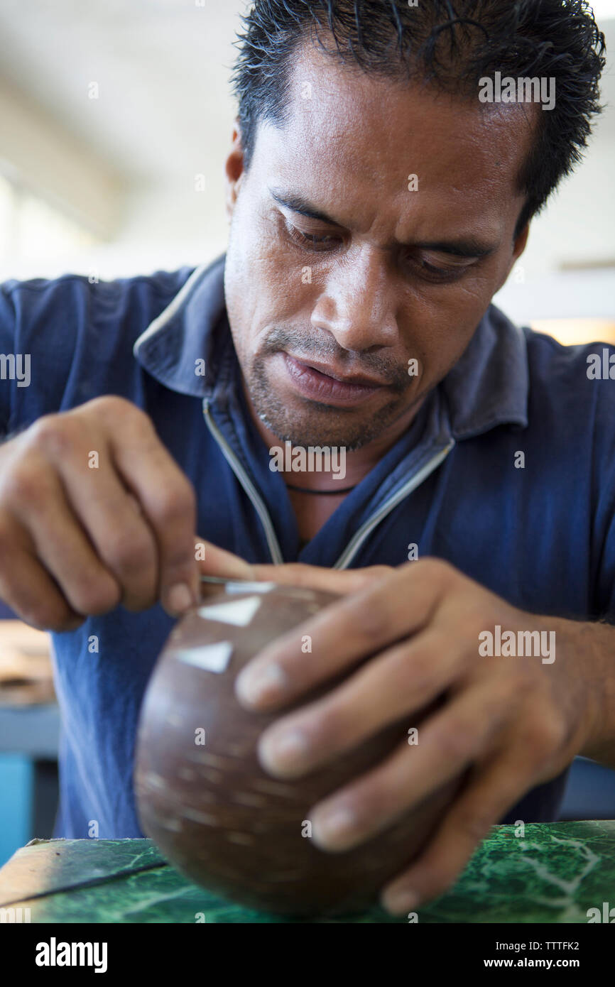 FRENCH POLYNESIA, Tahiti. Students at the Centre Des Metiers D'Art in ...