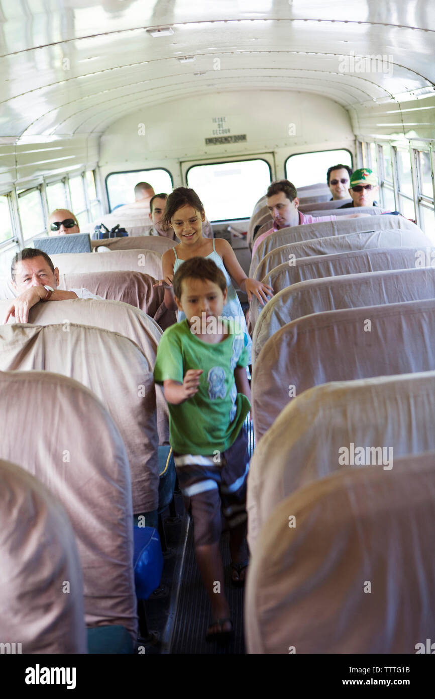 FRENCH POLYNESIA, Moorea. Riding the local bus Stock Photo - Alamy