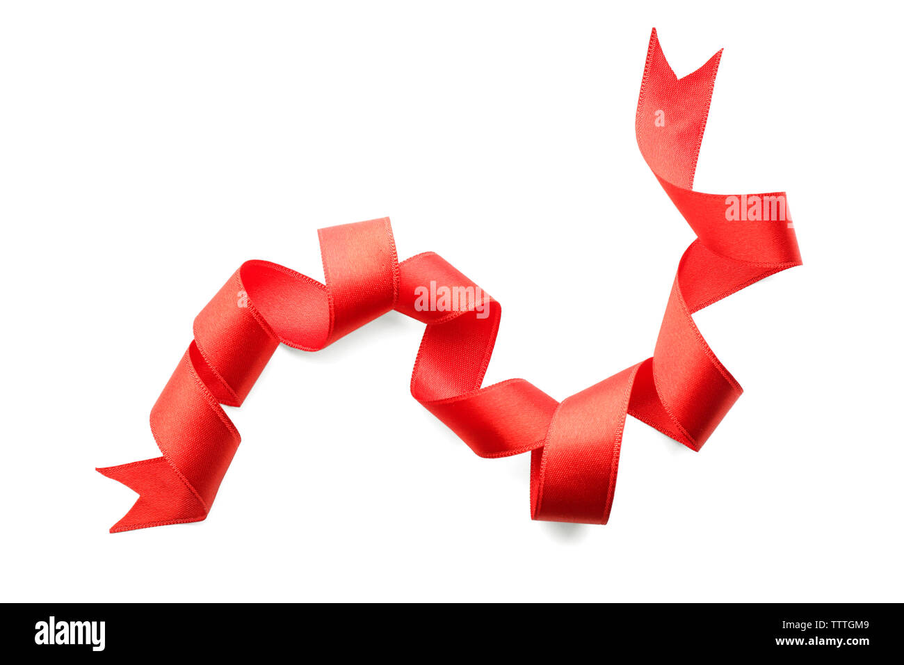Red ribbon, isolated on white Stock Photo - Alamy