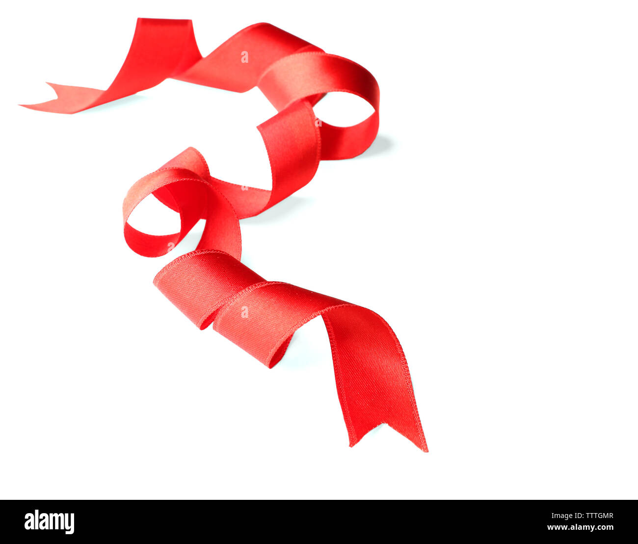 Red ribbon, isolated on white Stock Photo - Alamy
