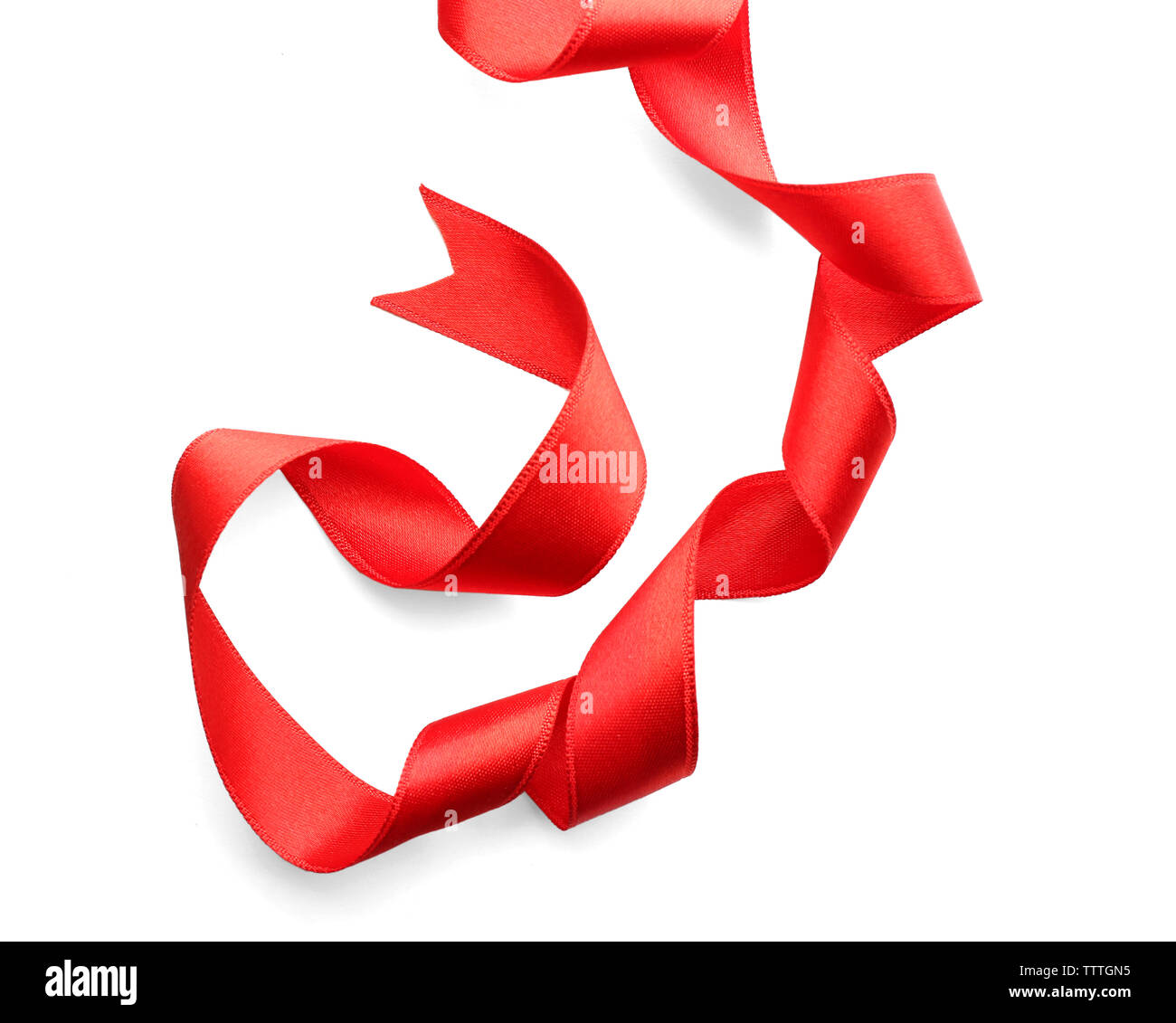Red ribbon, isolated on white Stock Photo - Alamy