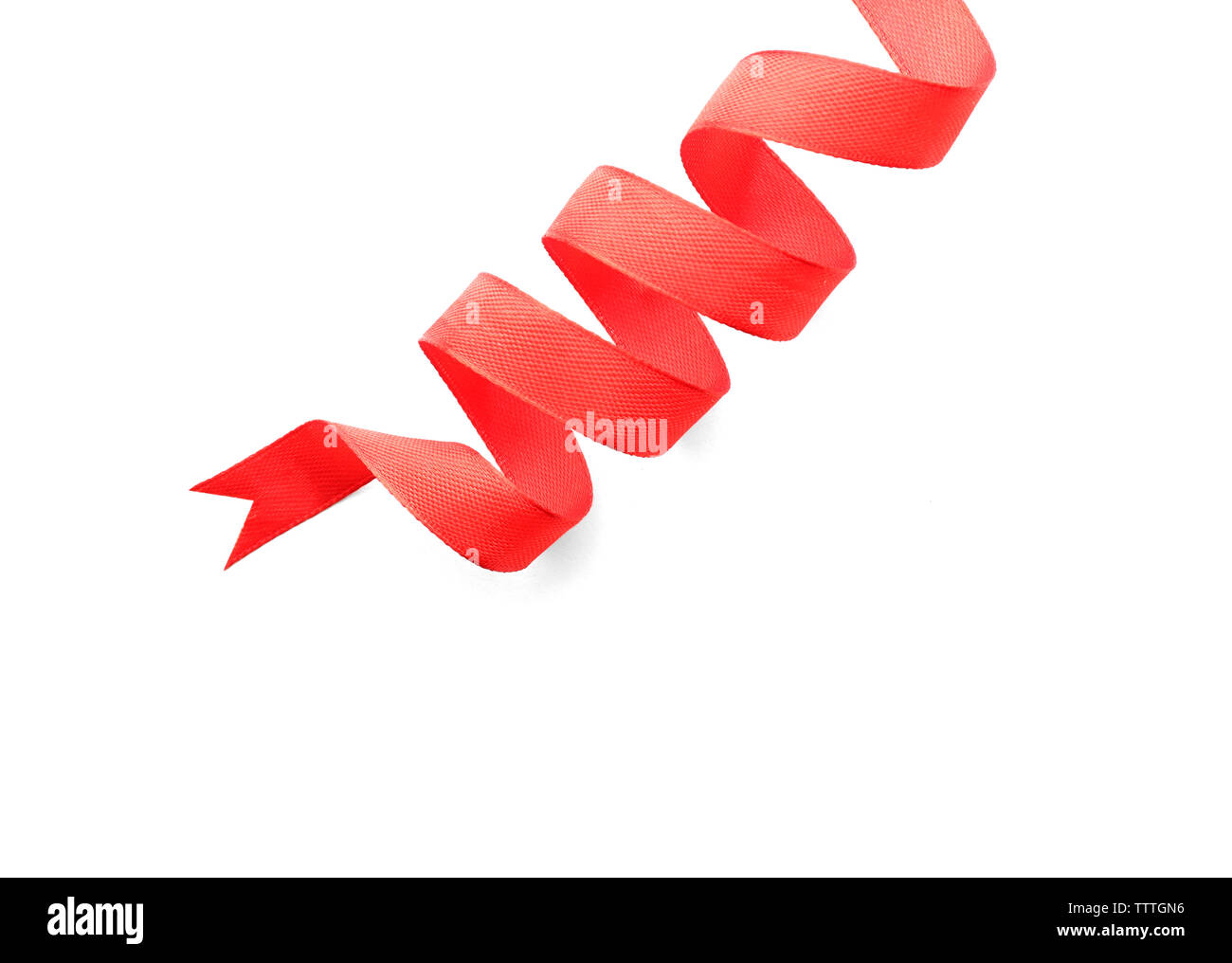 Red ribbon, isolated on white Stock Photo - Alamy
