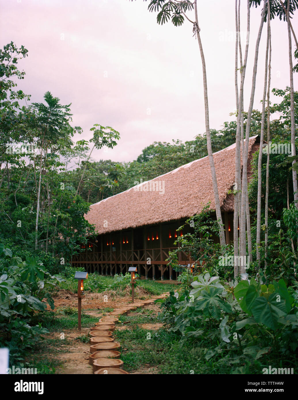 PERU, Amazon Rainforest, South America, Latin America, view of a lodge ...