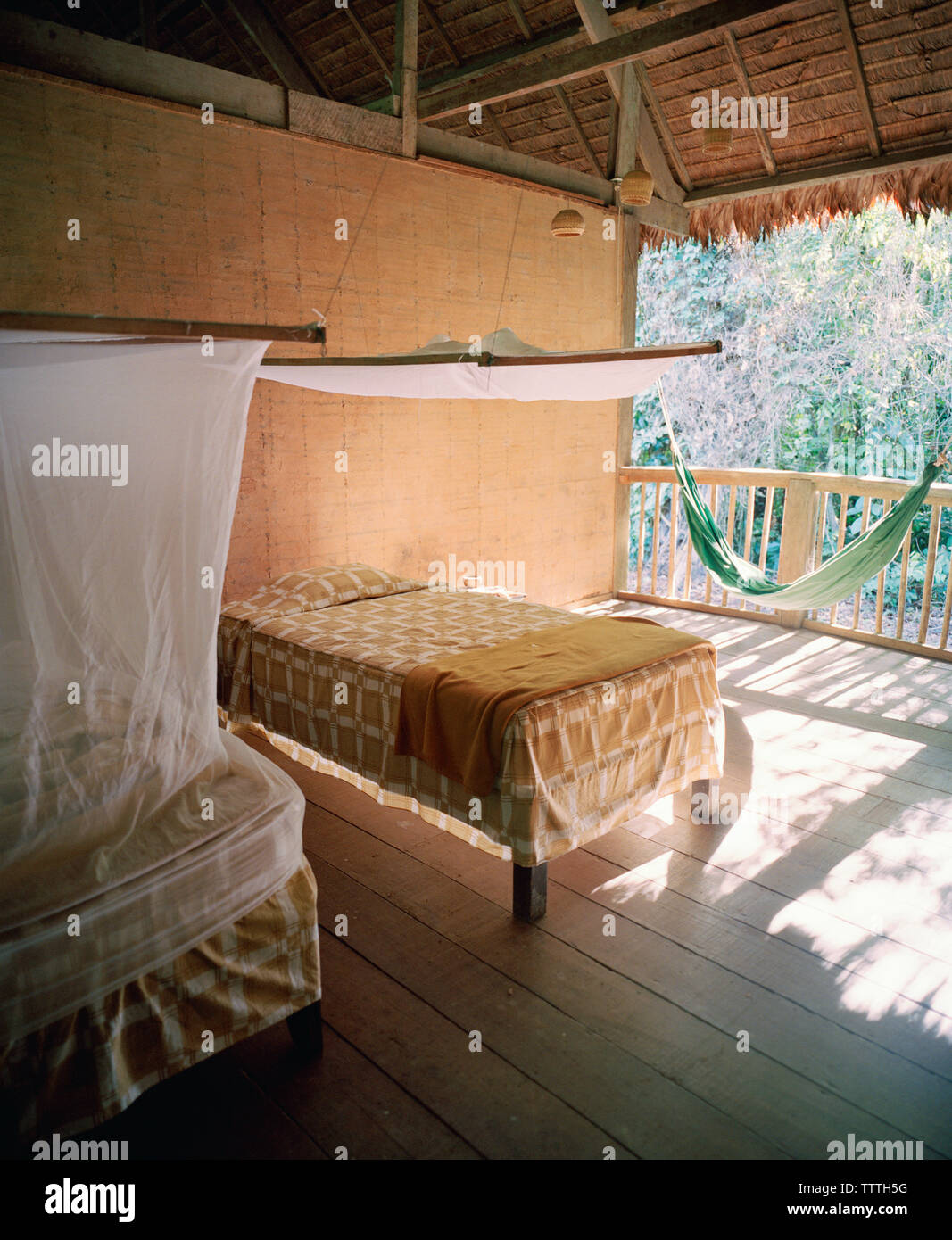 PERU, Amazon Rainforest, South America, Latin America, bed with ...