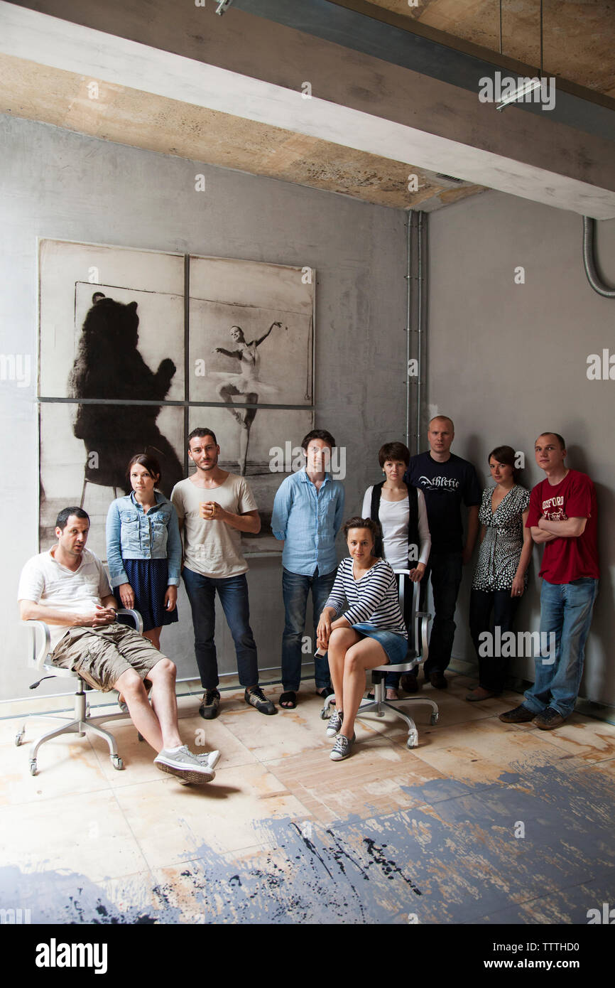 RUSSIA, Moscow. Portrait of staff, editors, writers at Snob Magazine ...