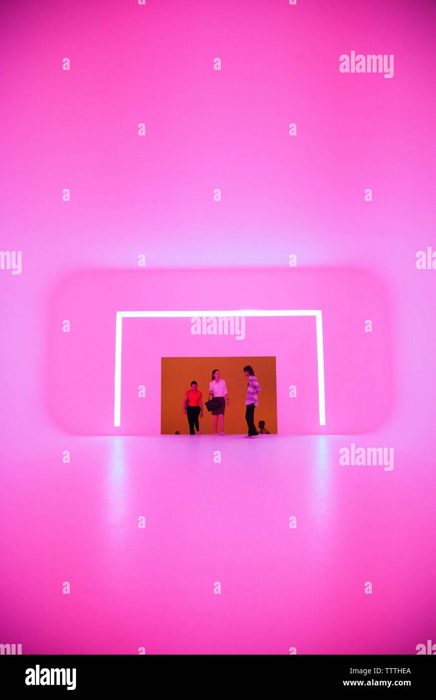 RUSSIA, Moscow. Light art installation by artist James Turrell at the ...