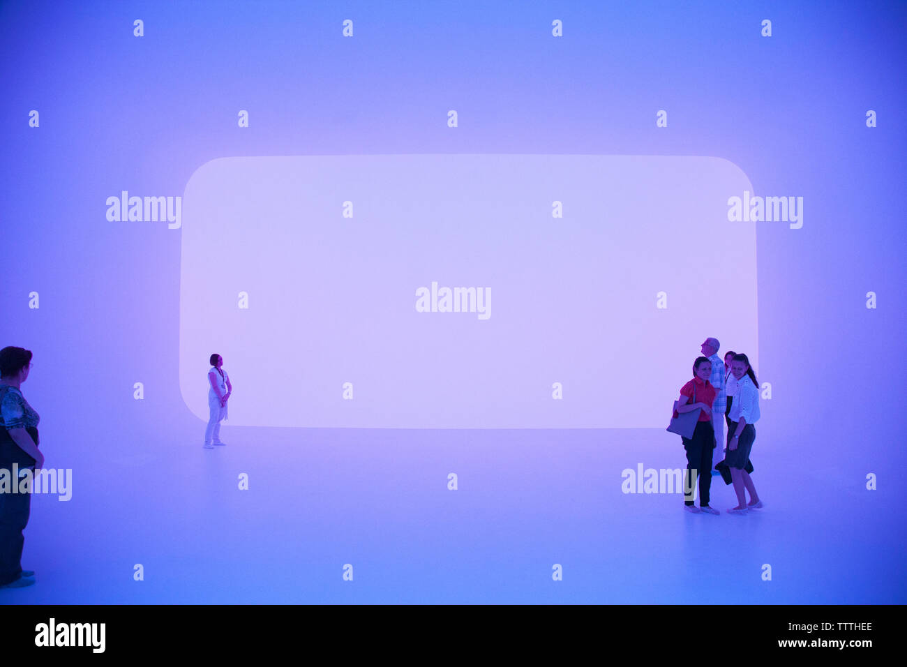 RUSSIA, Moscow. Light art installation by artist James Turrell at the ...