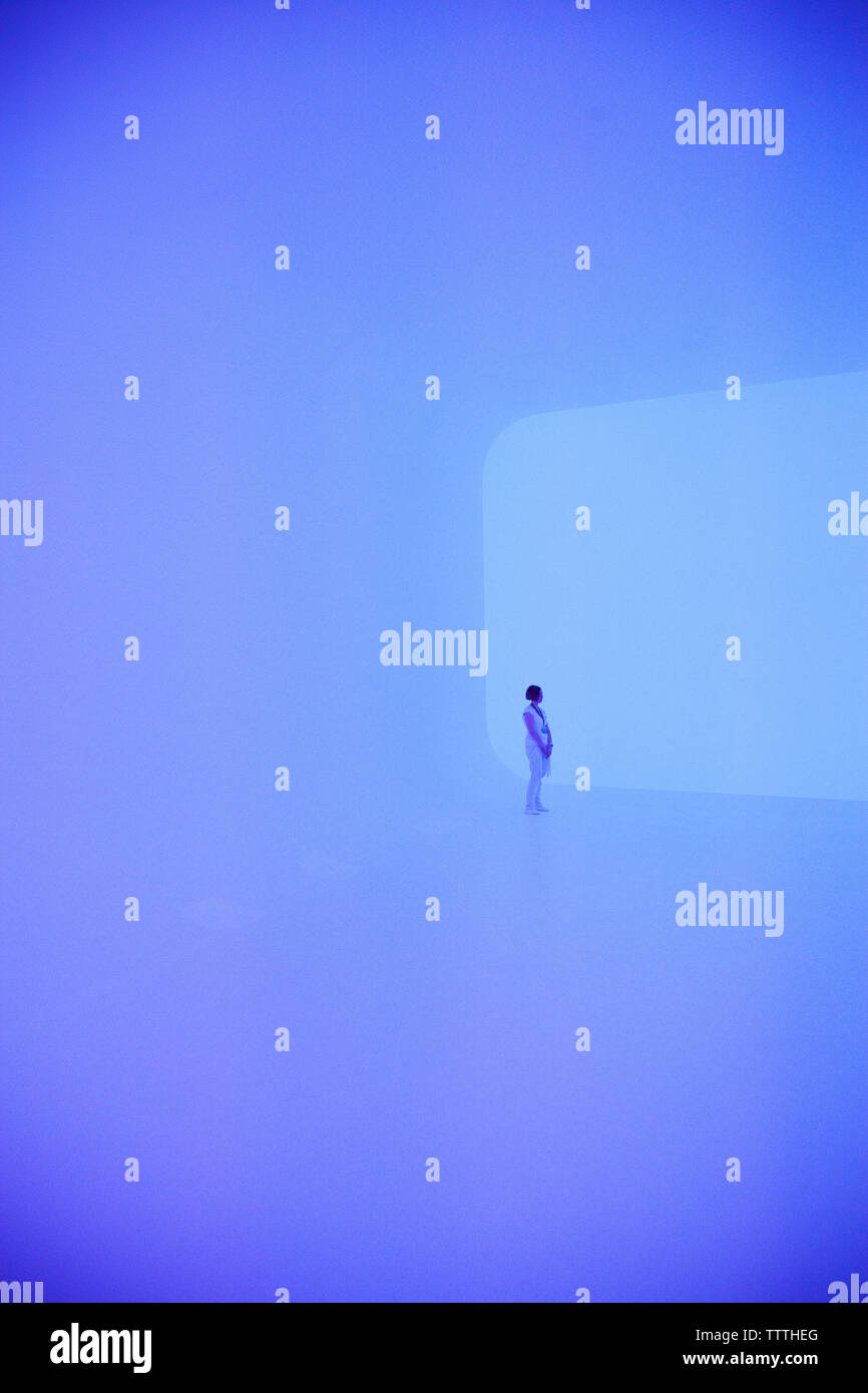RUSSIA, Moscow. Light art installation by artist James Turrell at the ...