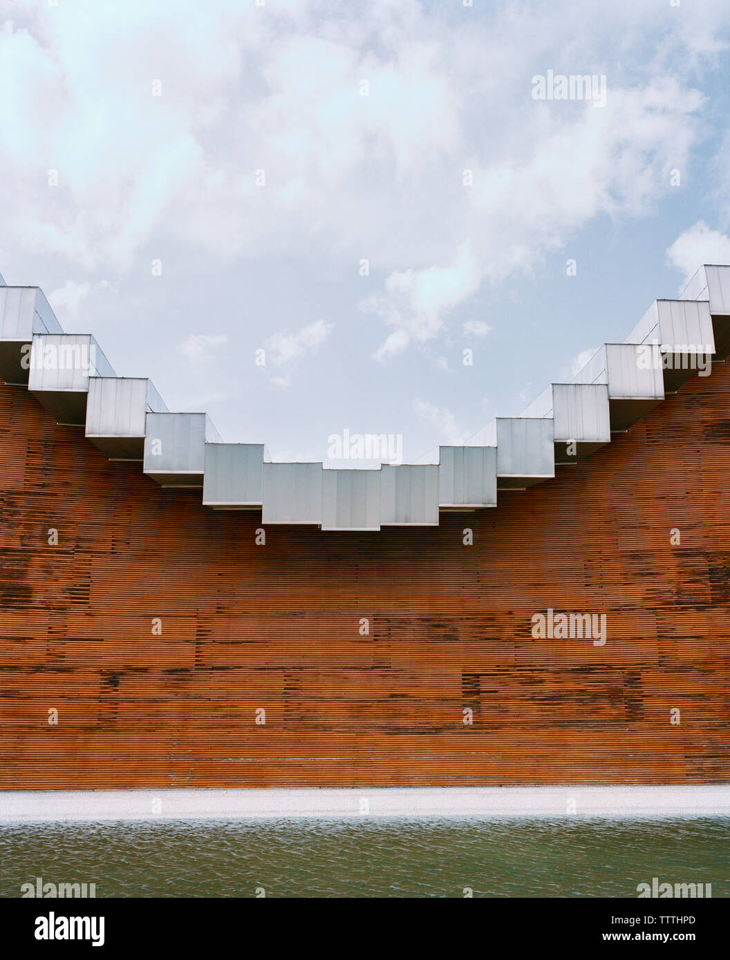 SPAIN, La Rioja, exterior of the Ysios Winery designed by Santiago ...