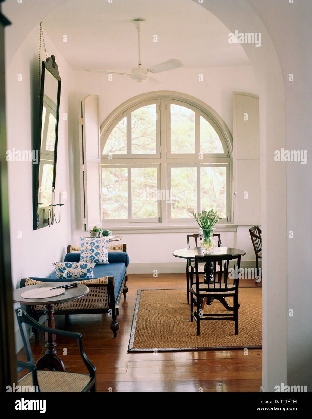 SRI LANKA, Asia, Galle, interior view of a living room at Amangalla ...