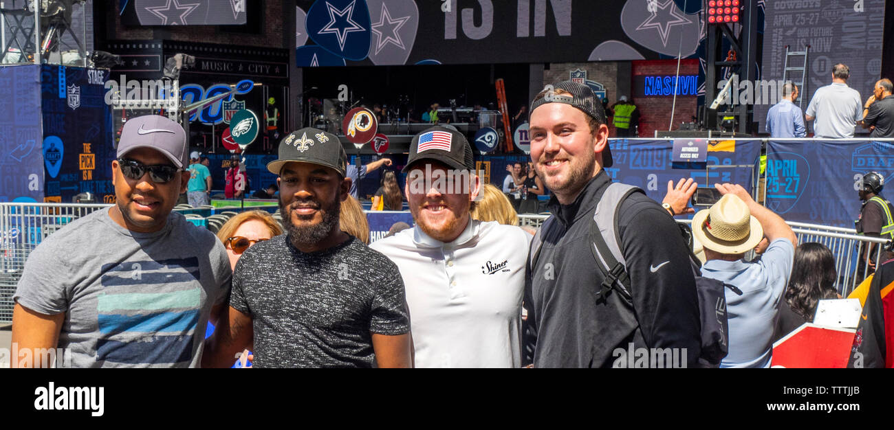 Fans posing for a photo in front of the temporary stage on Broadway for ...