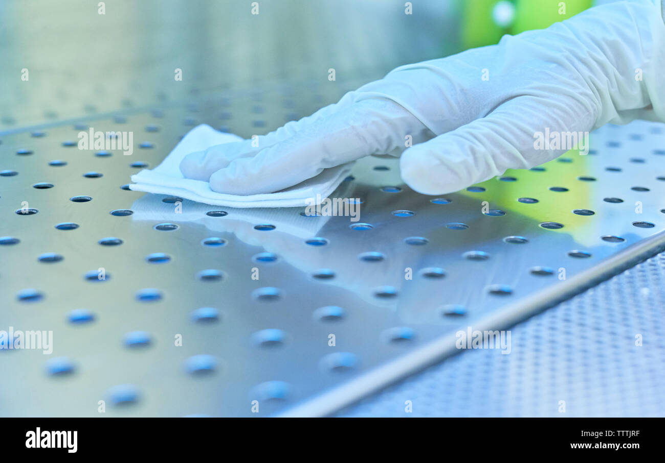 hand cleaning a inox surface Stock Photo - Alamy