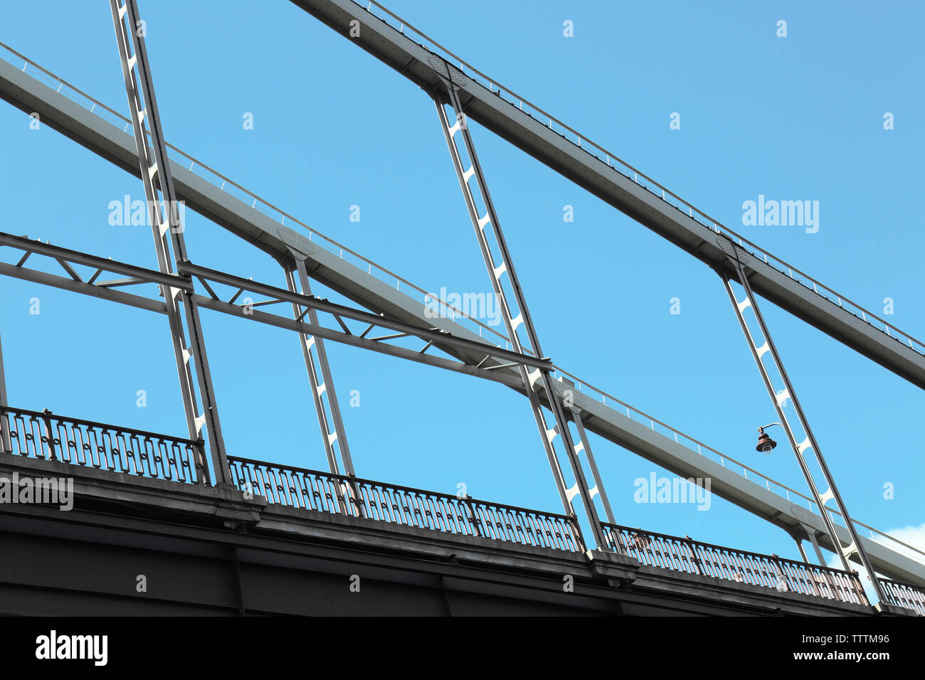Steel bridge on sky background Stock Photo - Alamy