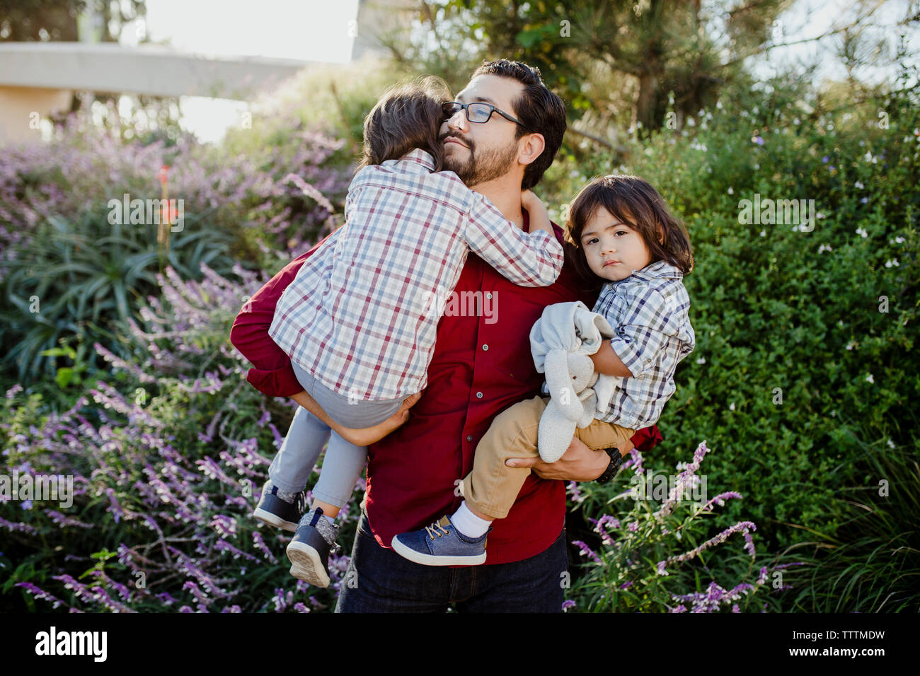 Father cute sons standing hi-res stock photography and images - Alamy