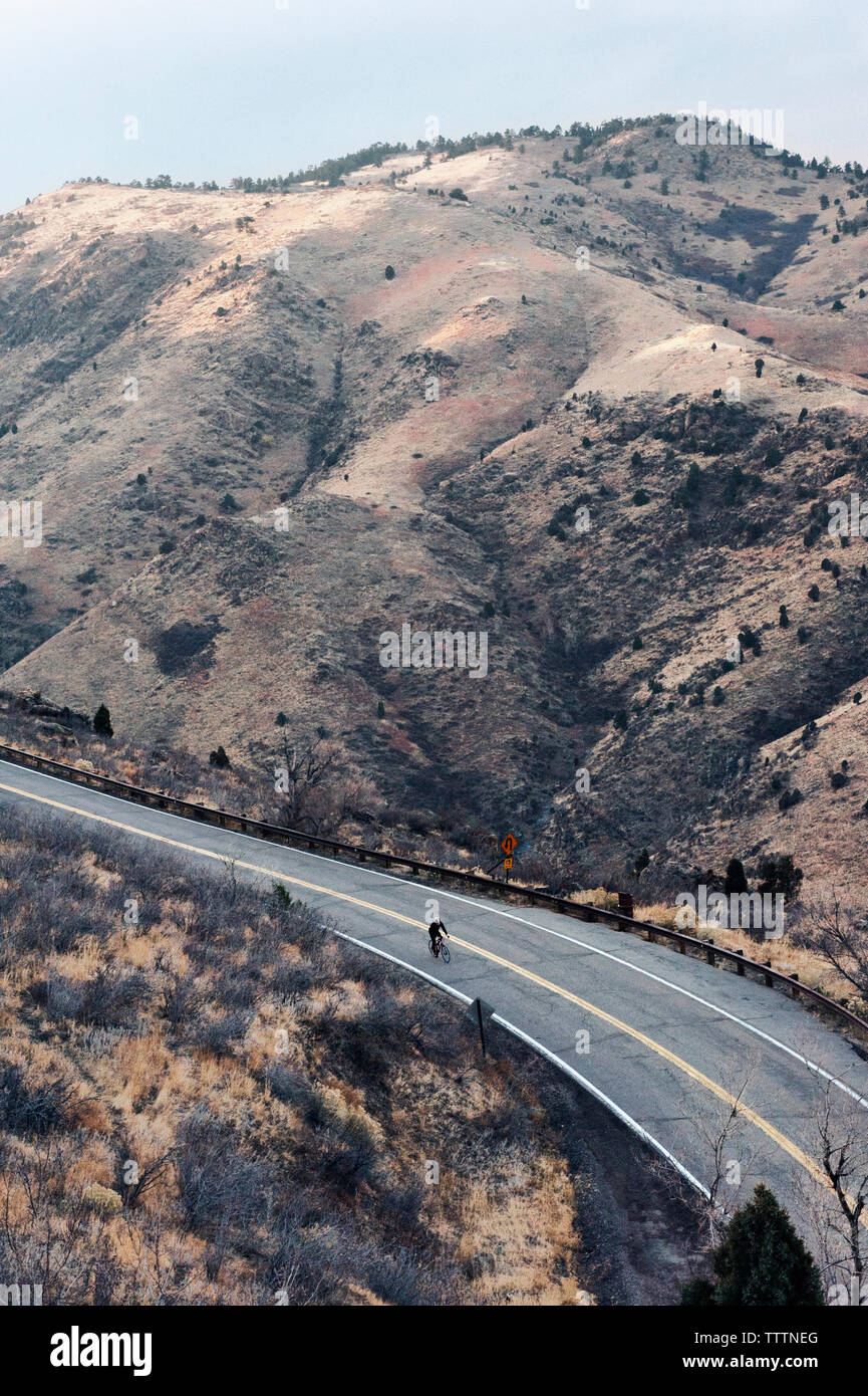 Cyclist road aerial view hi-res stock photography and images - Alamy