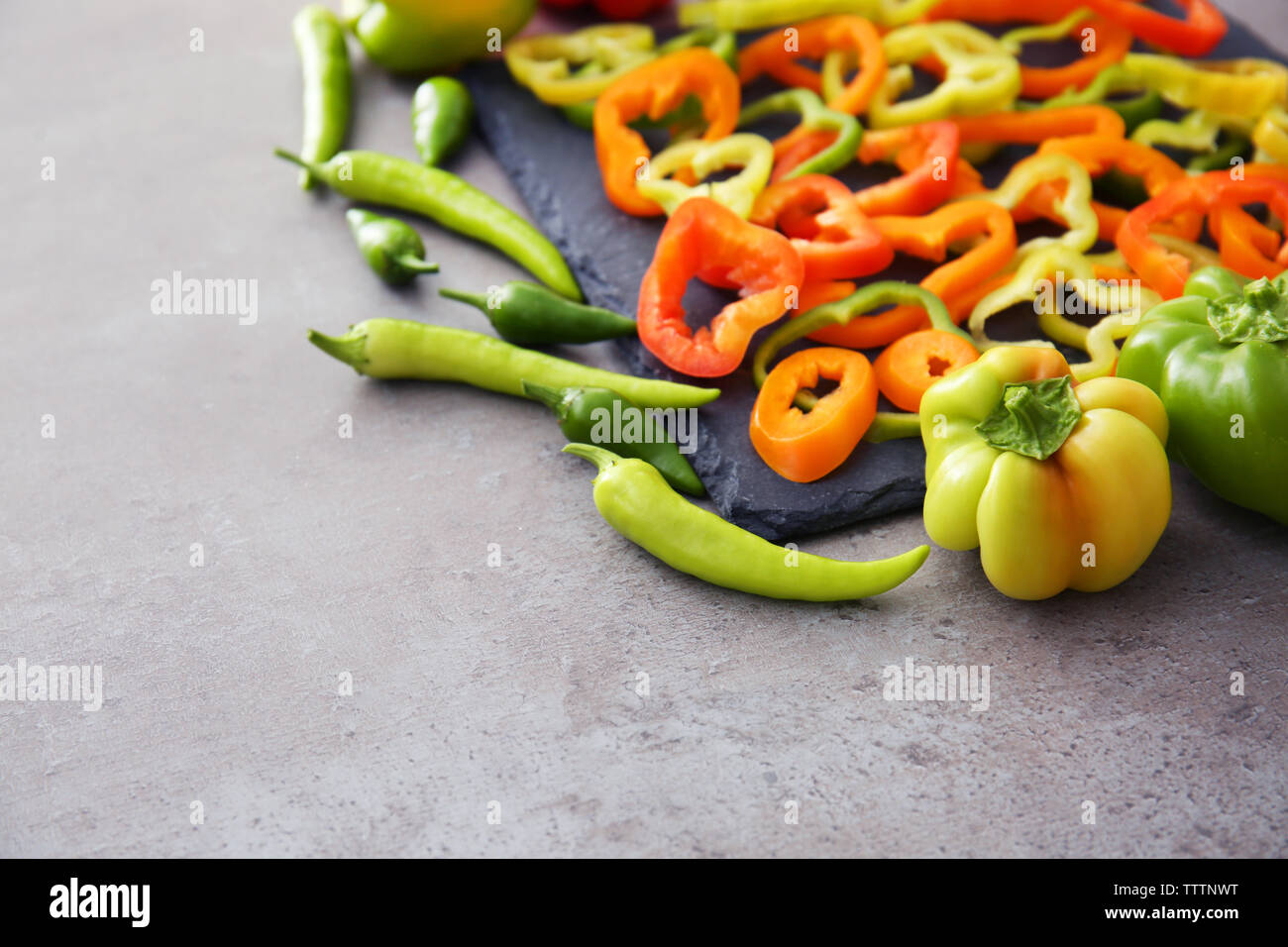 Bell peppers gray background bell pepper hi-res stock photography and ...