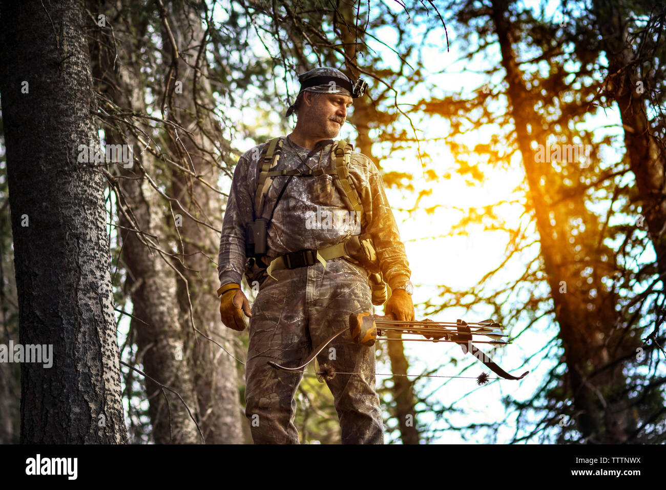 Hunter Standing In Forest High Resolution Stock Photography and Images ...