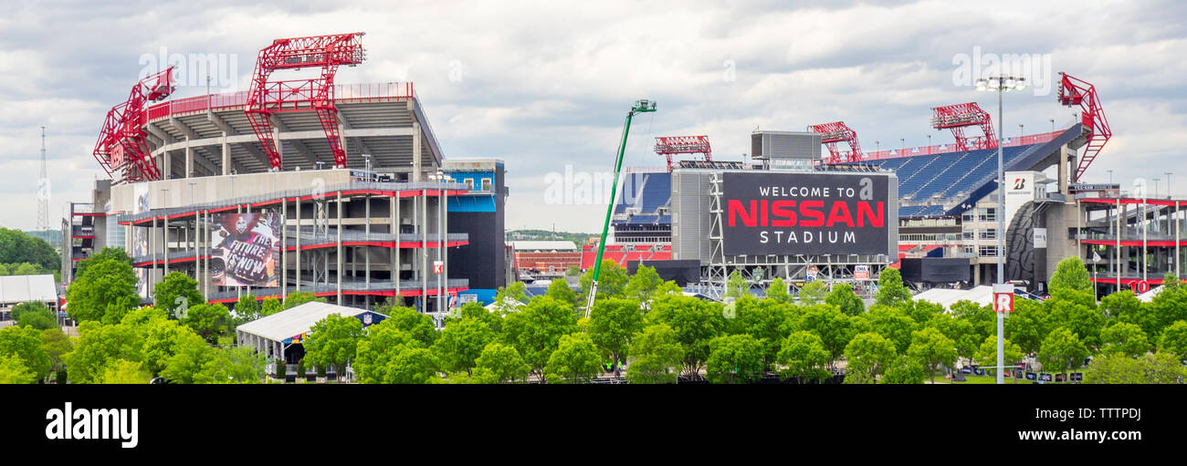 Nissan Stadium the home field of the Tennessee Titans and the Tennessee ...