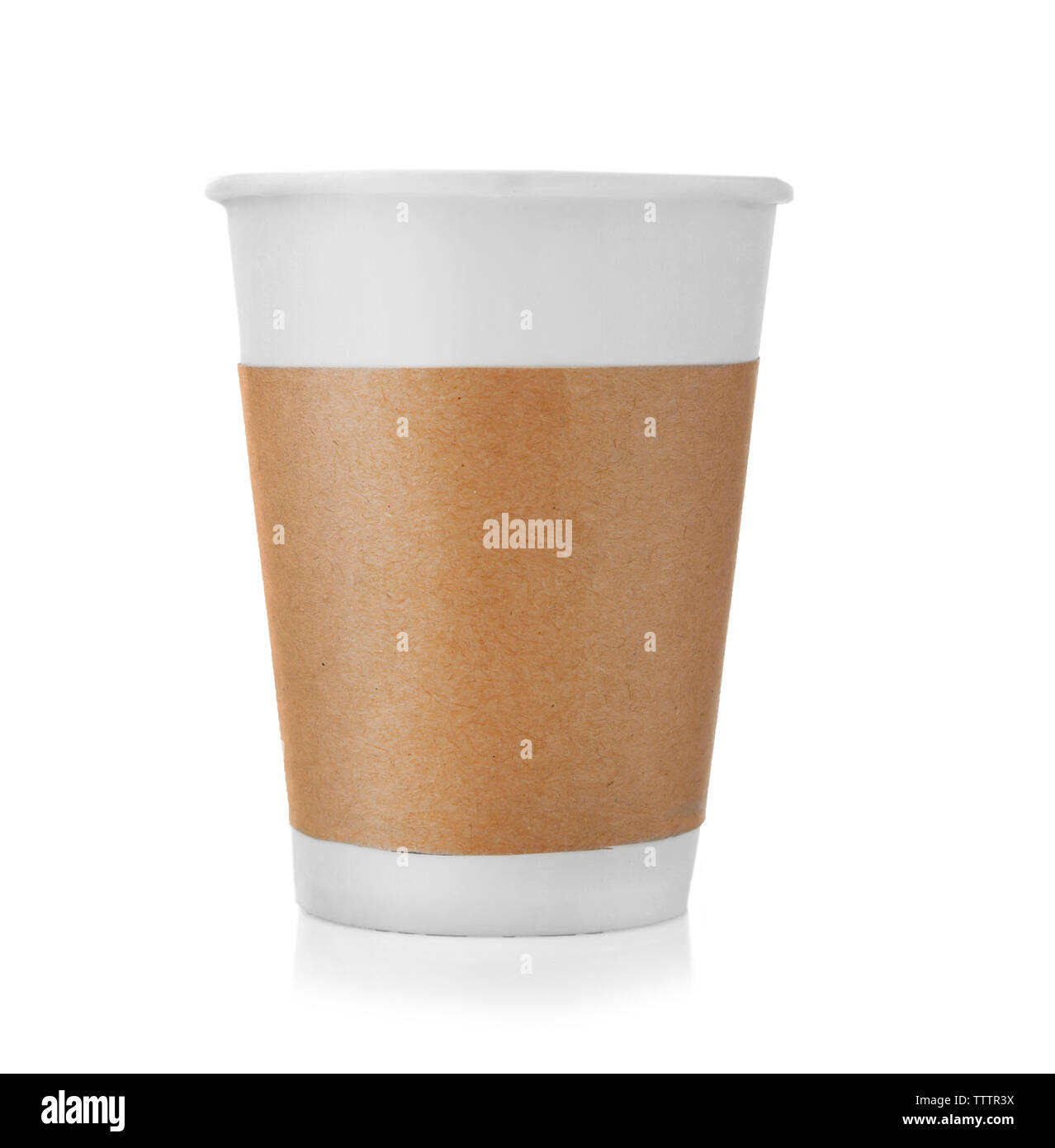 Paper cup of coffee on white background Stock Photo - Alamy